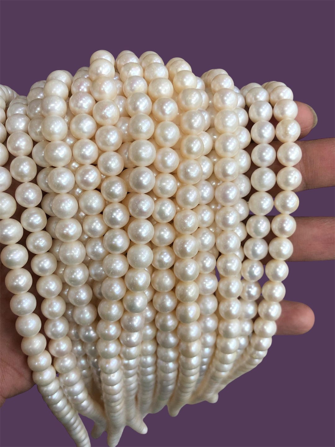 AAA 8mm White Round Freshwater Pearls, Loose Pearl Beads Material ...