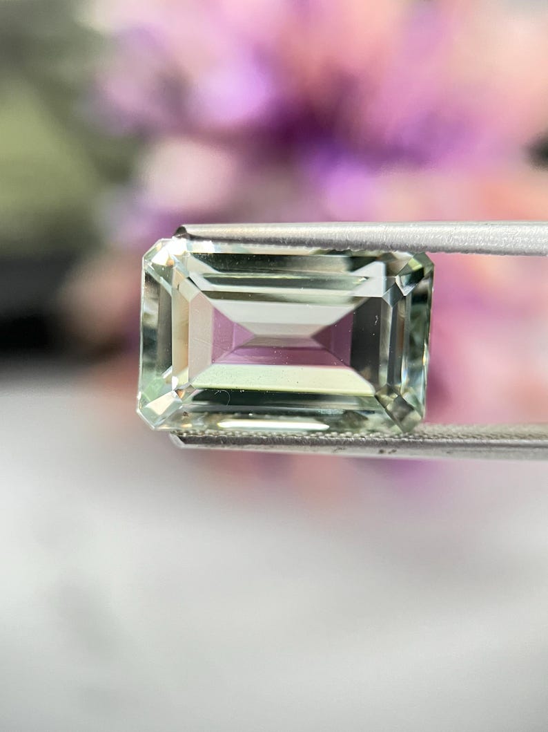 Natural Prasiolite Octagon Cut AAA Faceted Gemstone, Perfect Polished ...
