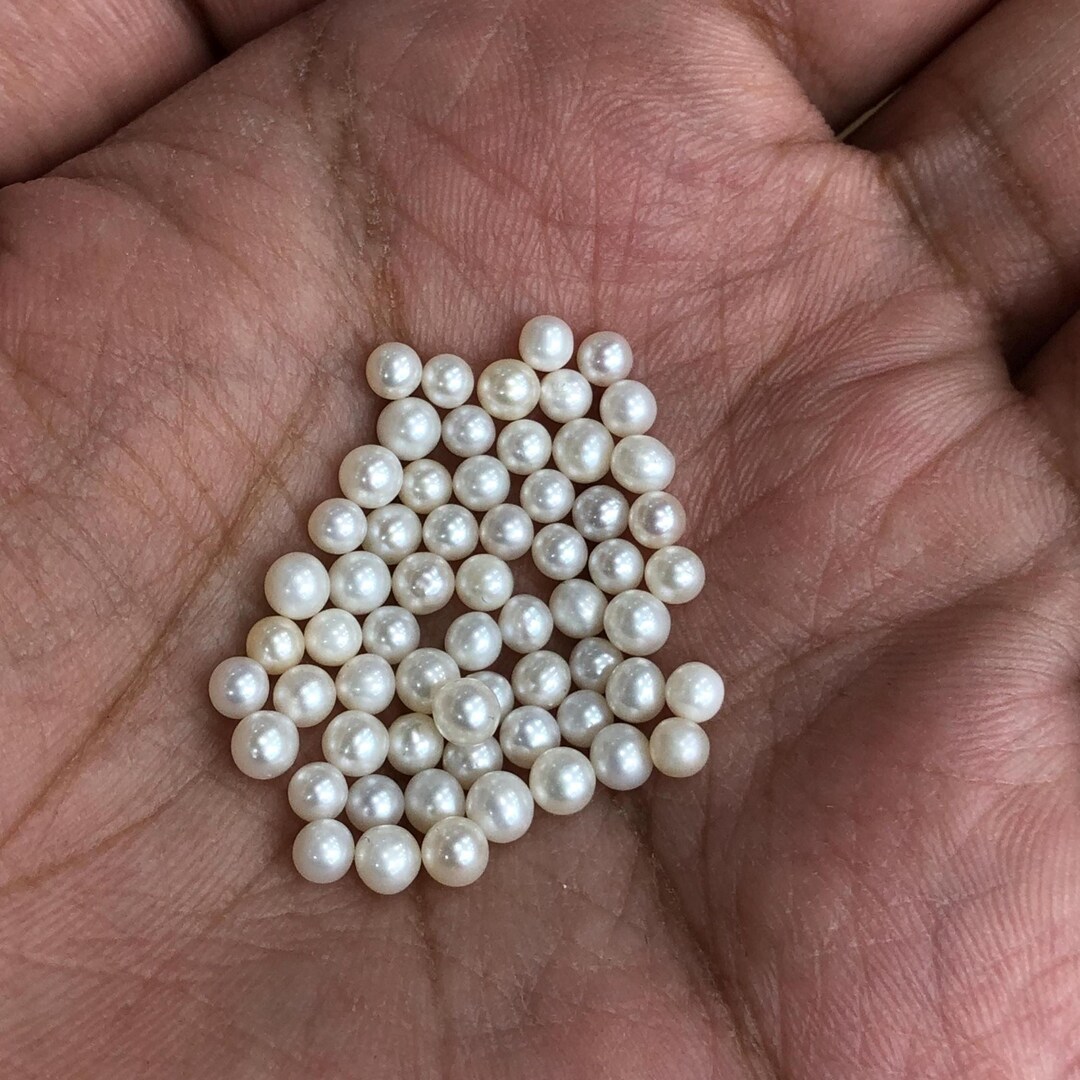 AAA White Freshwater Seed Pearls 3–3.5mm, 100 Pcs Tiny Round Loose ...