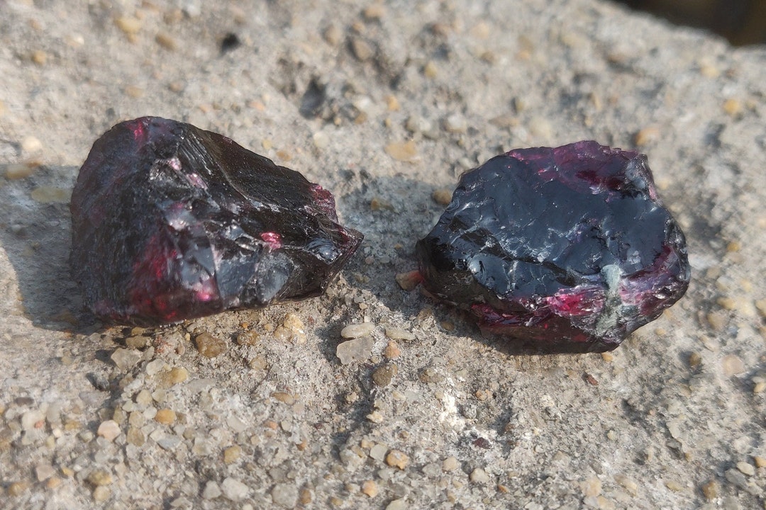 Garnet Rough, Raw Garnet, 2 Pieces of Top Quality Natural Raw Garnet ...