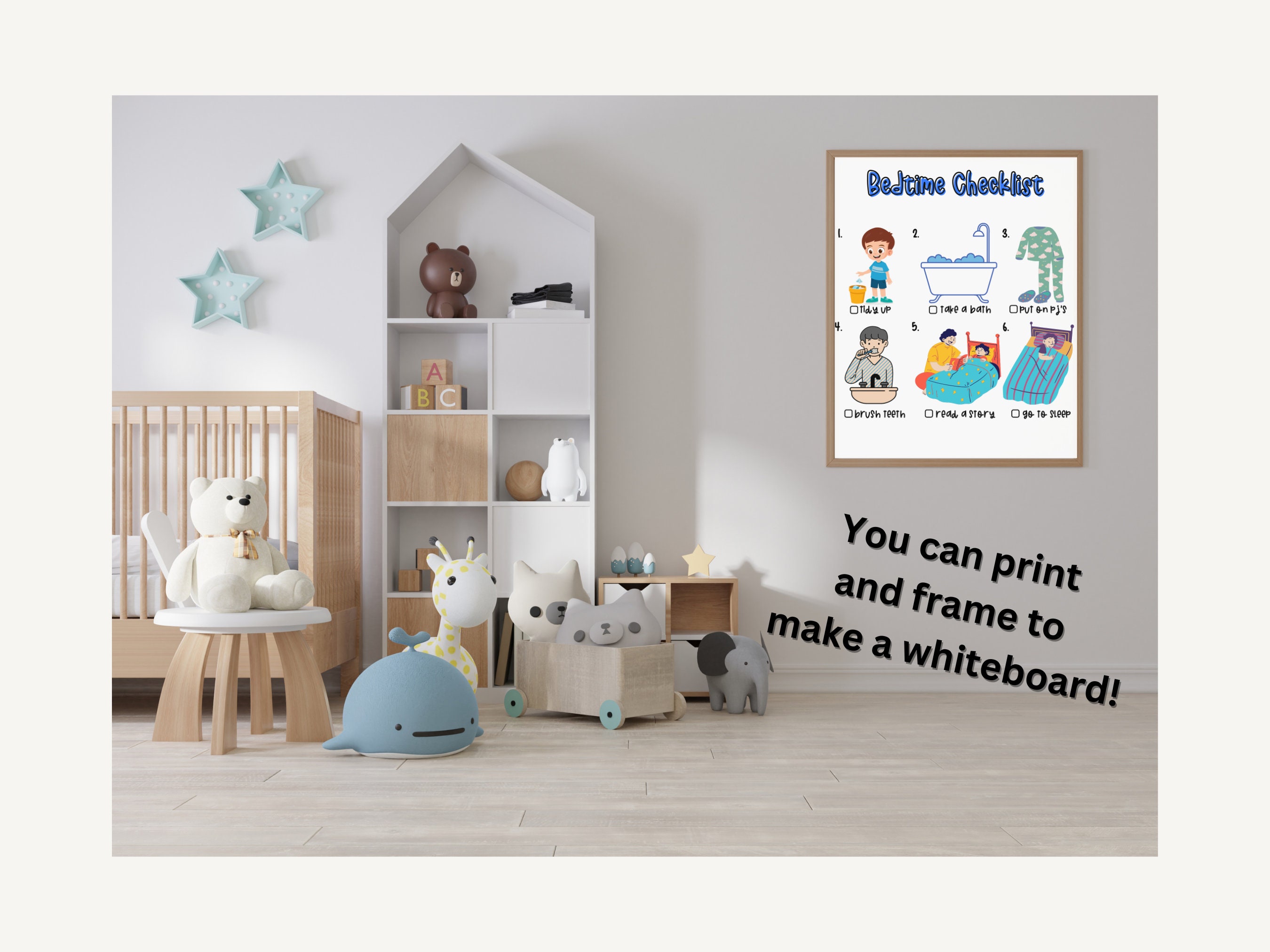 Kids Visual Bedtime Routine, Kids Bedtime Checklist, Visual Checklist ...