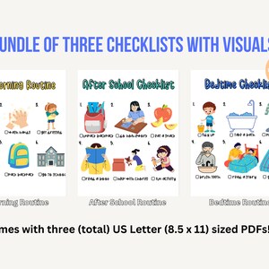 Kids Visual Checklists, Kids Visual Daily Routine, Kids Visual Schedule ...