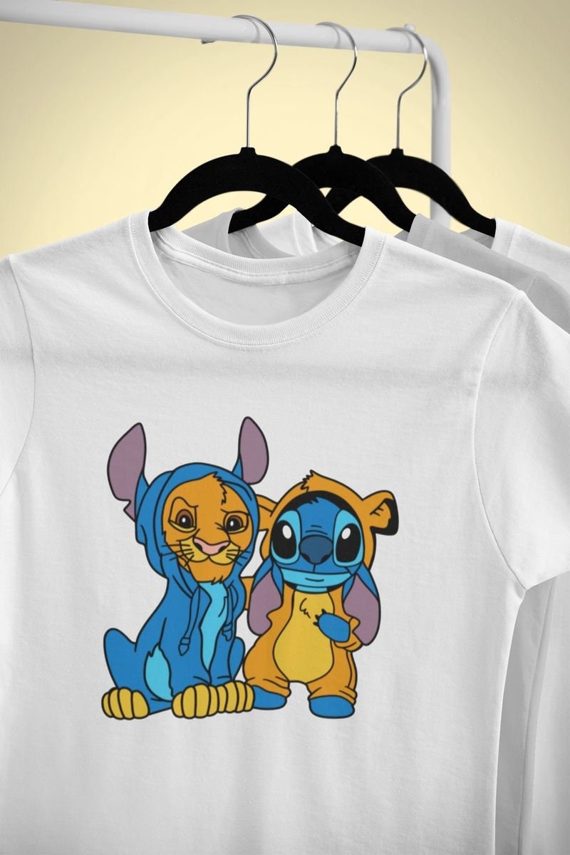 Simba as Stitch and Stitch as Simba, the Lion King, Stitch T-shirt ...