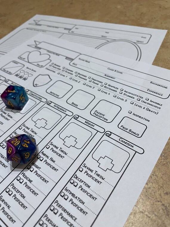 My Ideal D&D 5e Character Sheet and Spell Sheet Lined - Etsy