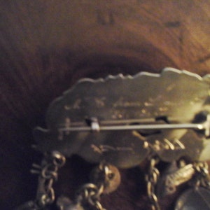 ANTIQUE JAPANESE SILVER Dragon Pin With Charms - Etsy