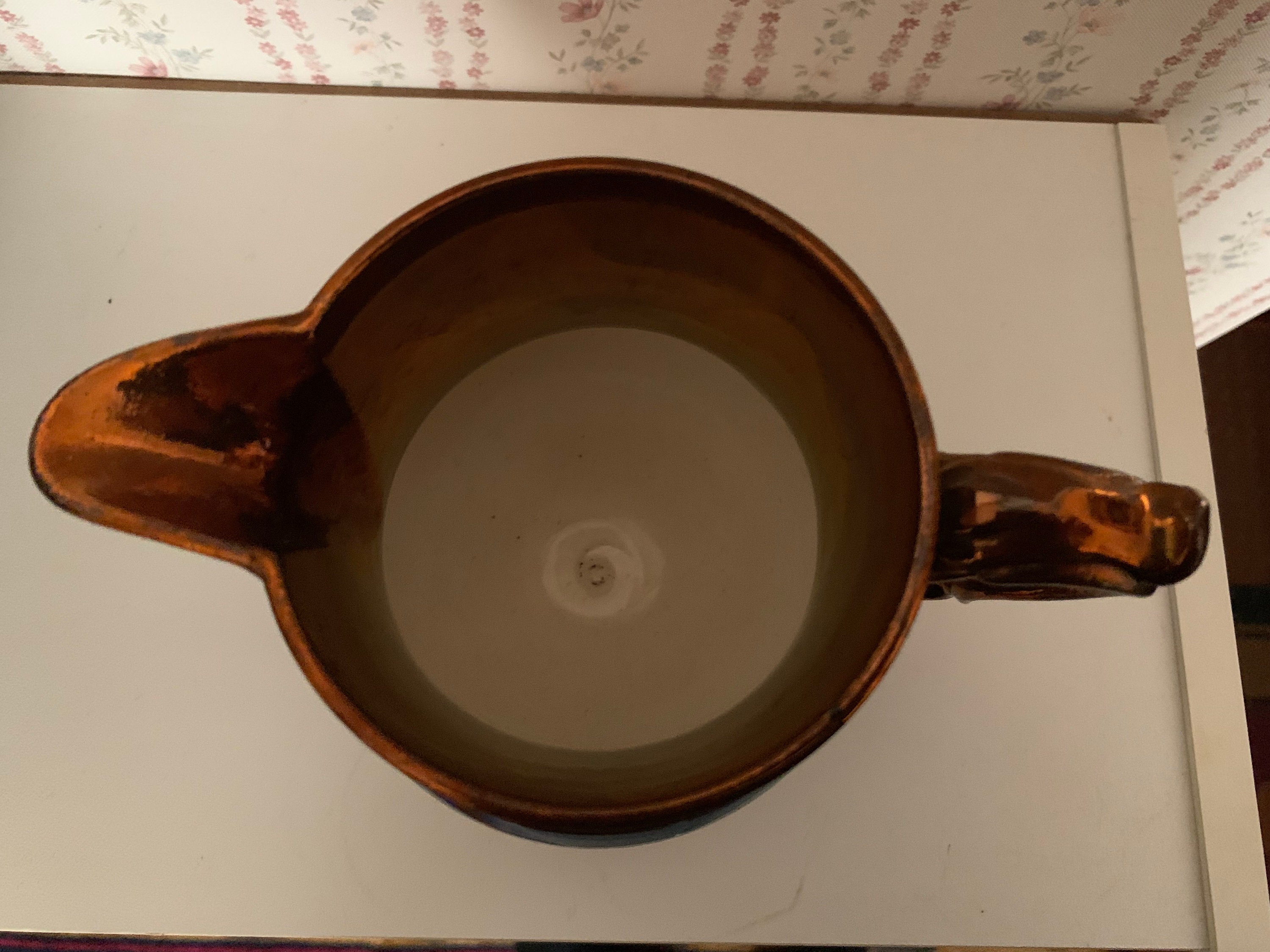 COPPER LUSTER PITCHER With Blue Banding 5 1/2" H - Etsy