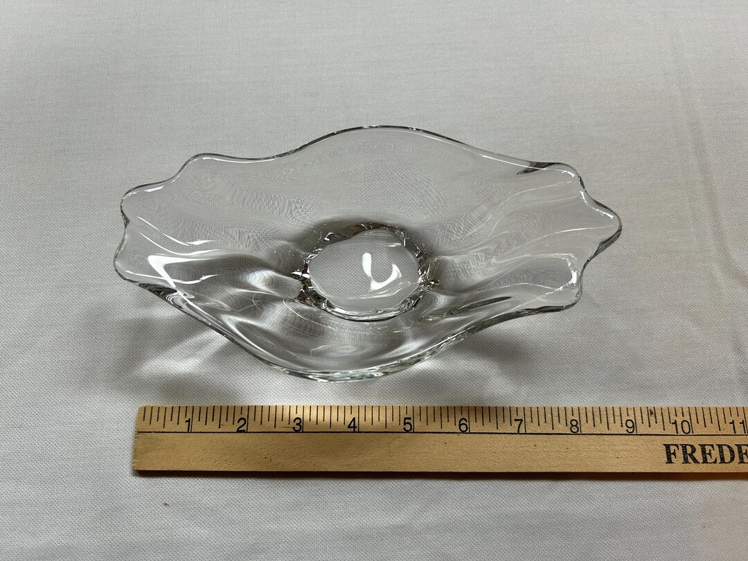 Daum Mini Chrystal Splash Bowl With Ground Pontil Signed - Etsy