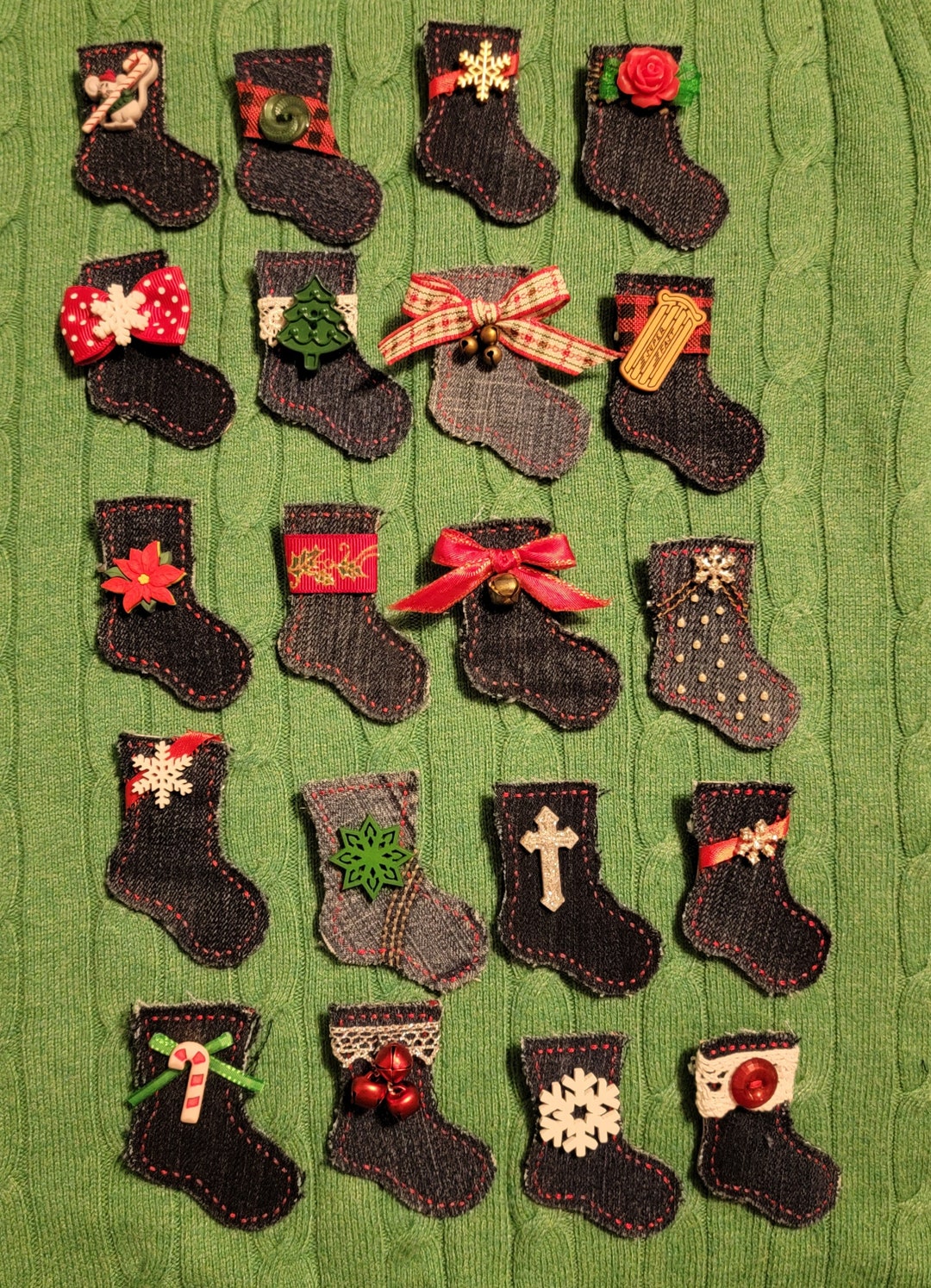 Denim Stocking Pins - Etsy