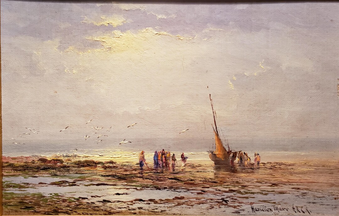Hamilton Marr C:1900 Oil on Board Seascape - Etsy