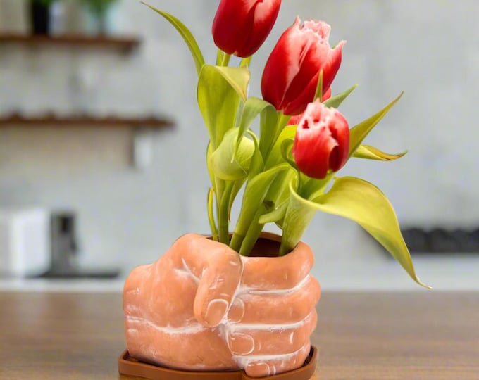Cement Hand Planter | Concrete Hand Pot | Hand-shaped Planter | Unique ...