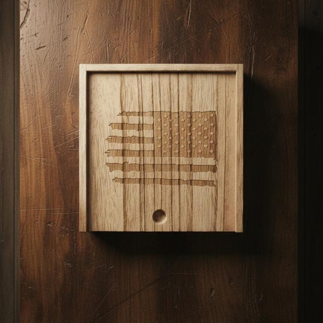 Engraved American Flag Wooden Gift Box | Rustic Catch-all Box - Etsy