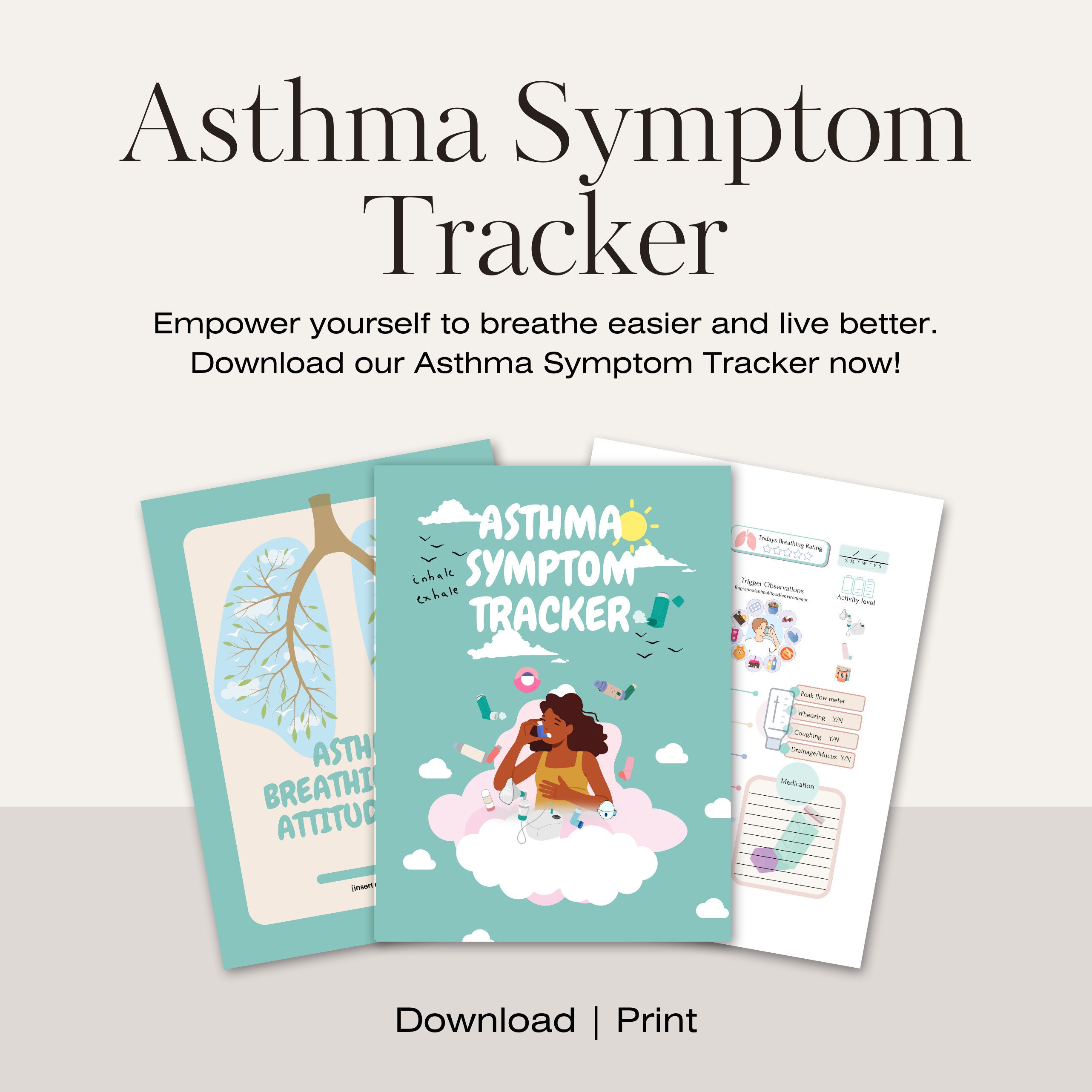 Asthma Symptom Tracker - Printable and Customizable Respiratory Health Guide - Etsy Canada