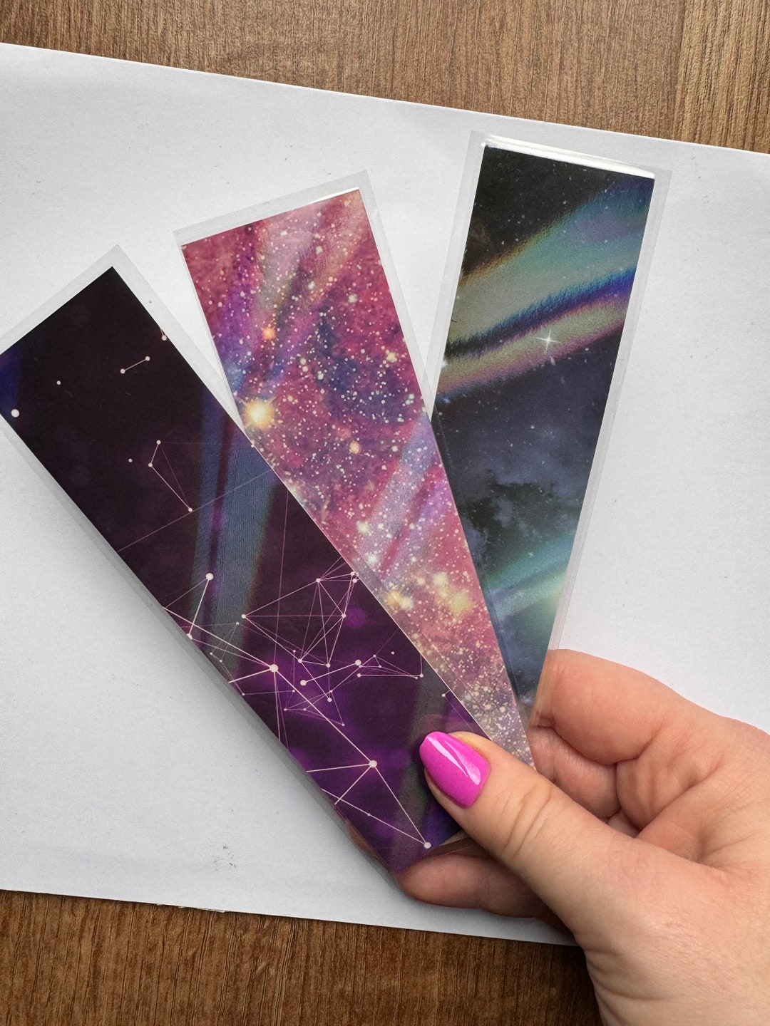 Handmade Laminated Bookmark Set of 3 Galaxy Designs - Etsy