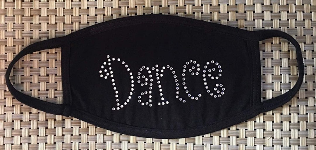 Dance Theme Dancer Ballet Rhinestone Design Face Mask Cotton Blend Face ...