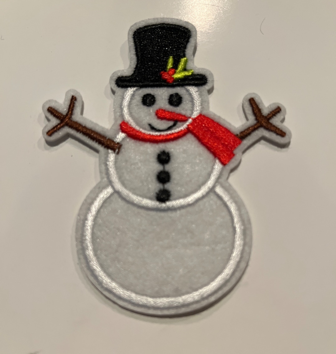 Snowman Patch Iron On Applique Patch Supplies Sew on or - Etsy