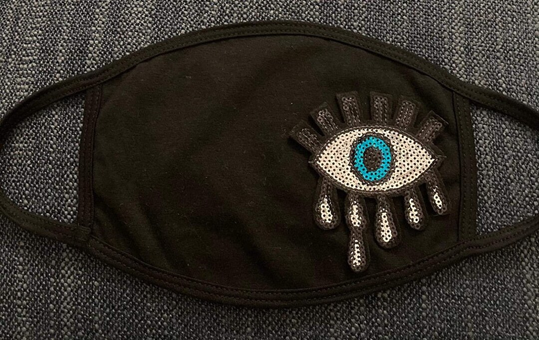 Face Mask Evil Eye Talisman Eye of Fatima Inspired Cotton Dust Covering ...