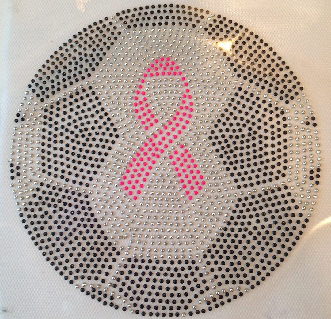 Soccer Ball Pink Ribbon Cancer Player Sport Rhinestone Heat Press, Hot ...