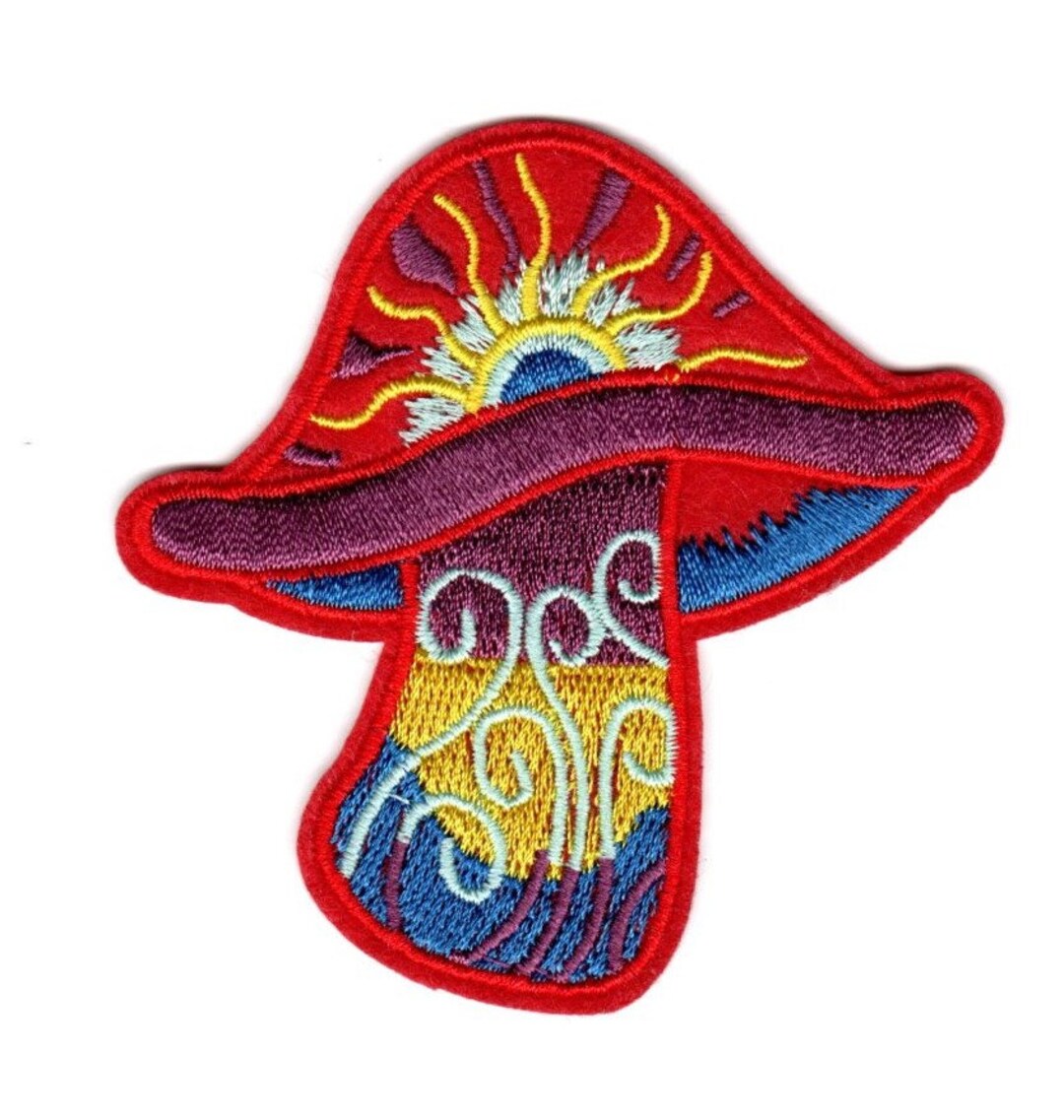 Mushroom Psychedelic Mushroom Iron on Patch Iron On Applique - Etsy