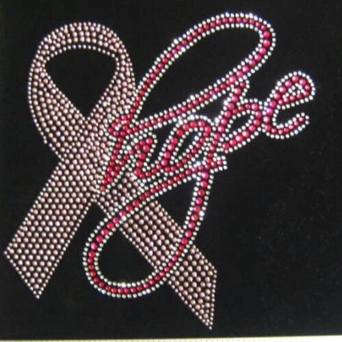 Breast Cancer Awareness Pink Ribbon Rhinestone Iron on - Etsy