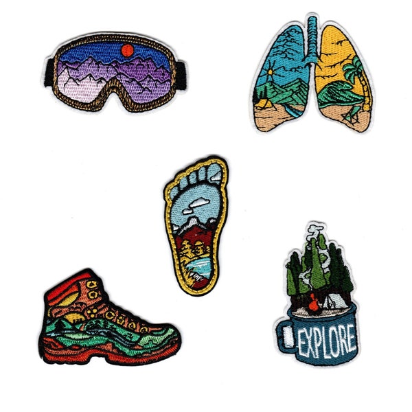 Embroidered Patches Hiking - Etsy