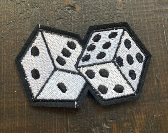 Pair of Dice Patch Lucky 7 Iron on Applique - Etsy