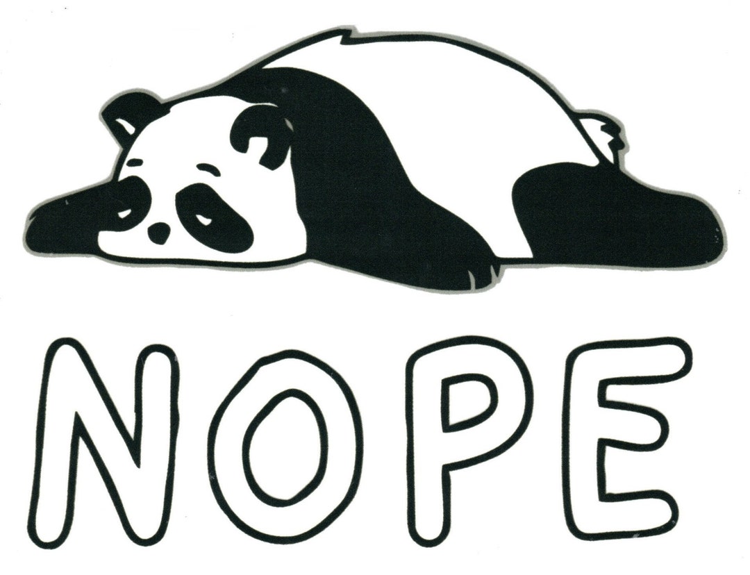 Panda Nope Lazy Bear Panda Iron on Transfers Decal Heat Transfer ...