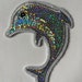 Dolphin Sequin Iridescent Sequin Patch Iron On, Applique, Patch ...