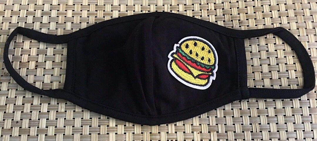 Hamburger Cheeseburger Food Burger Stand Theme Design Face Mask Cotton ...