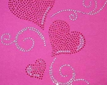 Rhinestone Iron on Heart - Etsy