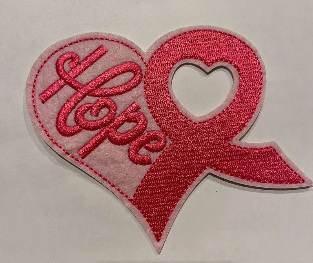Pink Ribbon Hope Breast Cancer Patch Iron On Applique Patch - Etsy