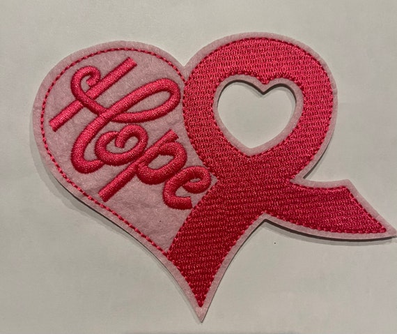 Pink Ribbon Hope Breast Cancer Patch Iron On Applique Patch - Etsy