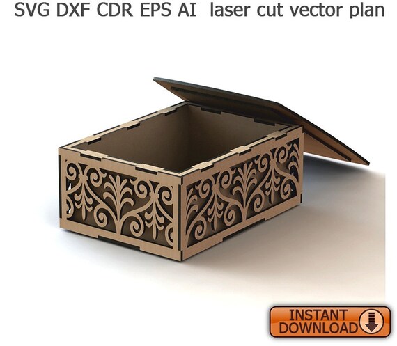 Decorative box. Laser cut files SVG DXF vector plans laser | Etsy