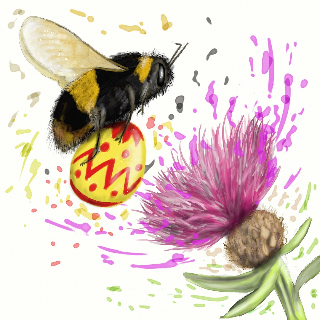 Original Art Featuring Bee & Easter Egg! - Etsy