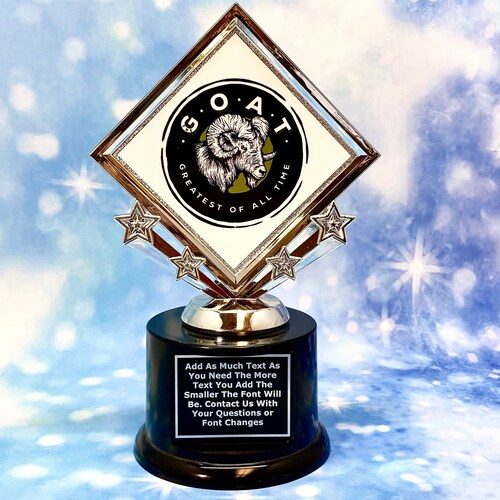 G.O.A.T Greatest of All Time Trophy Free Engraving Winner - Etsy