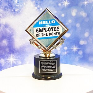 Hello I Am Employee of the Month Free Engraving, Great, Best, Greatness ...