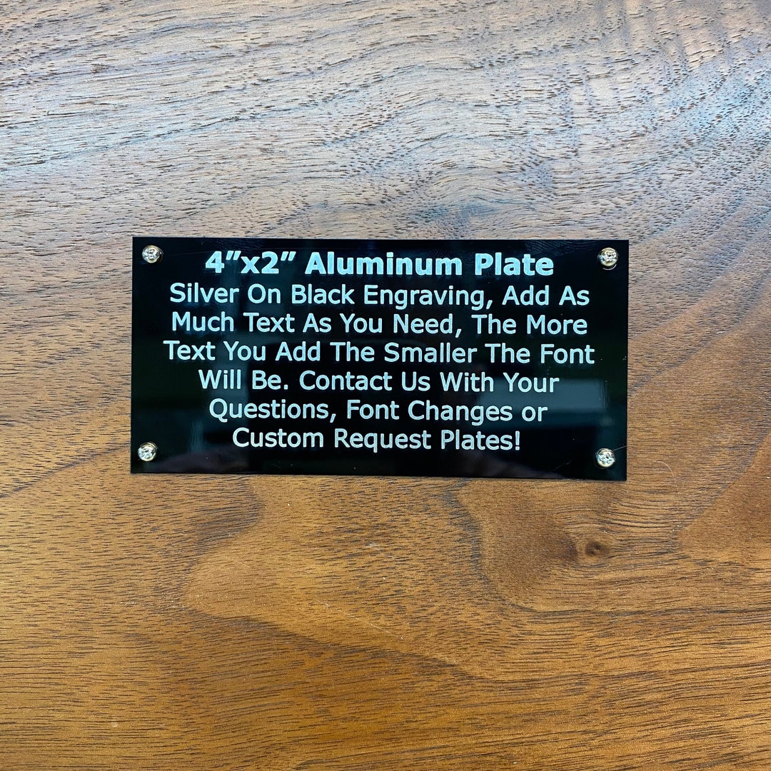 2x4 Black Aluminum Plate & Screws for Custom, Commemorative Plate ...