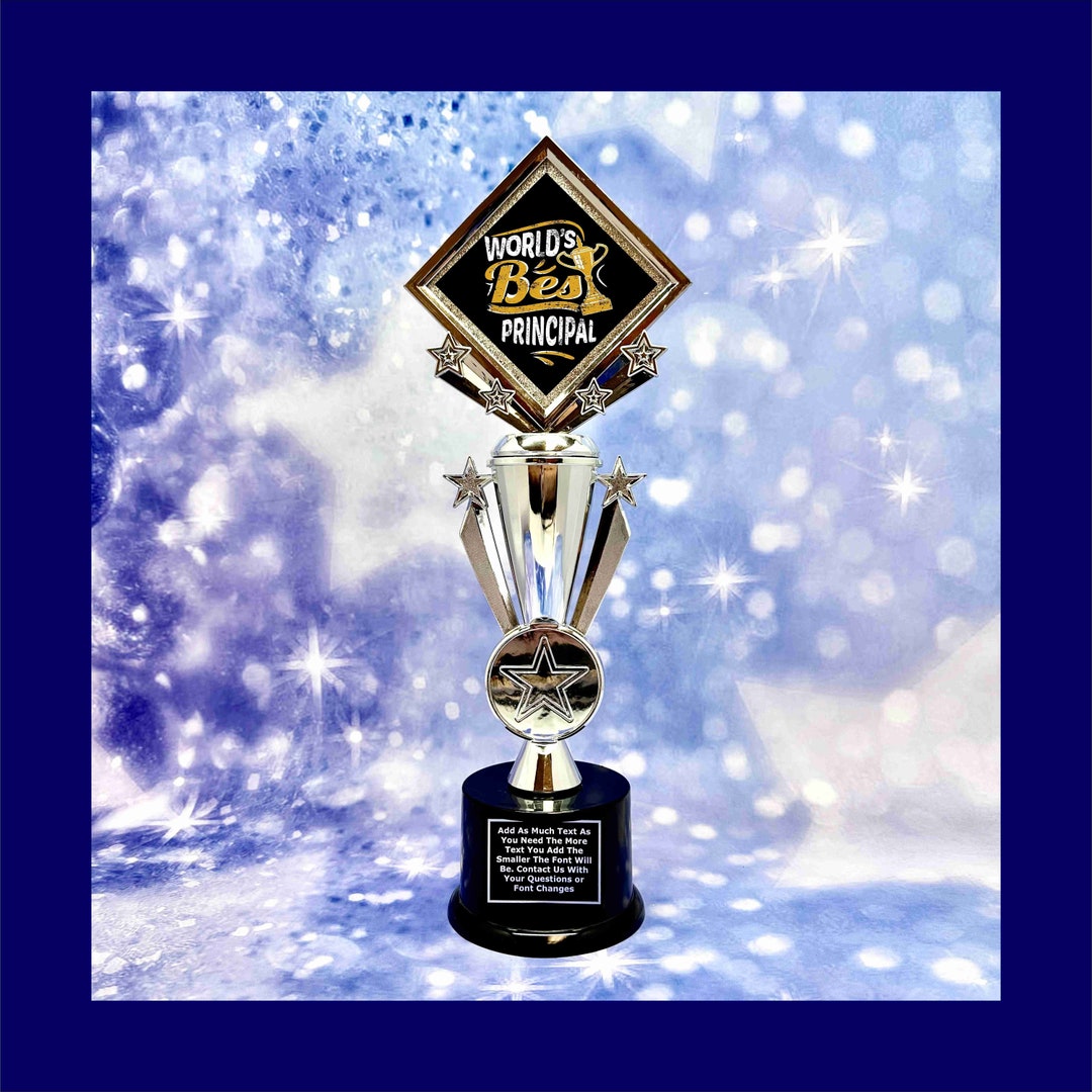 World's Best Principal Tall Trophy Free Engraving, Best Teach, School ...