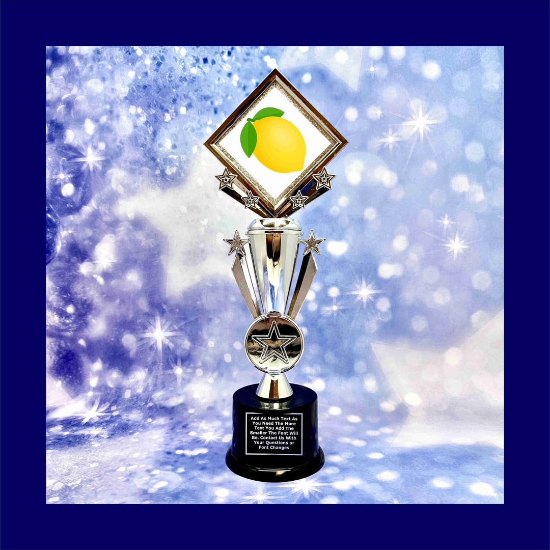 Lemon Emoji Tall Trophy Free Engraving, Winner, Great, Sour, Best ...