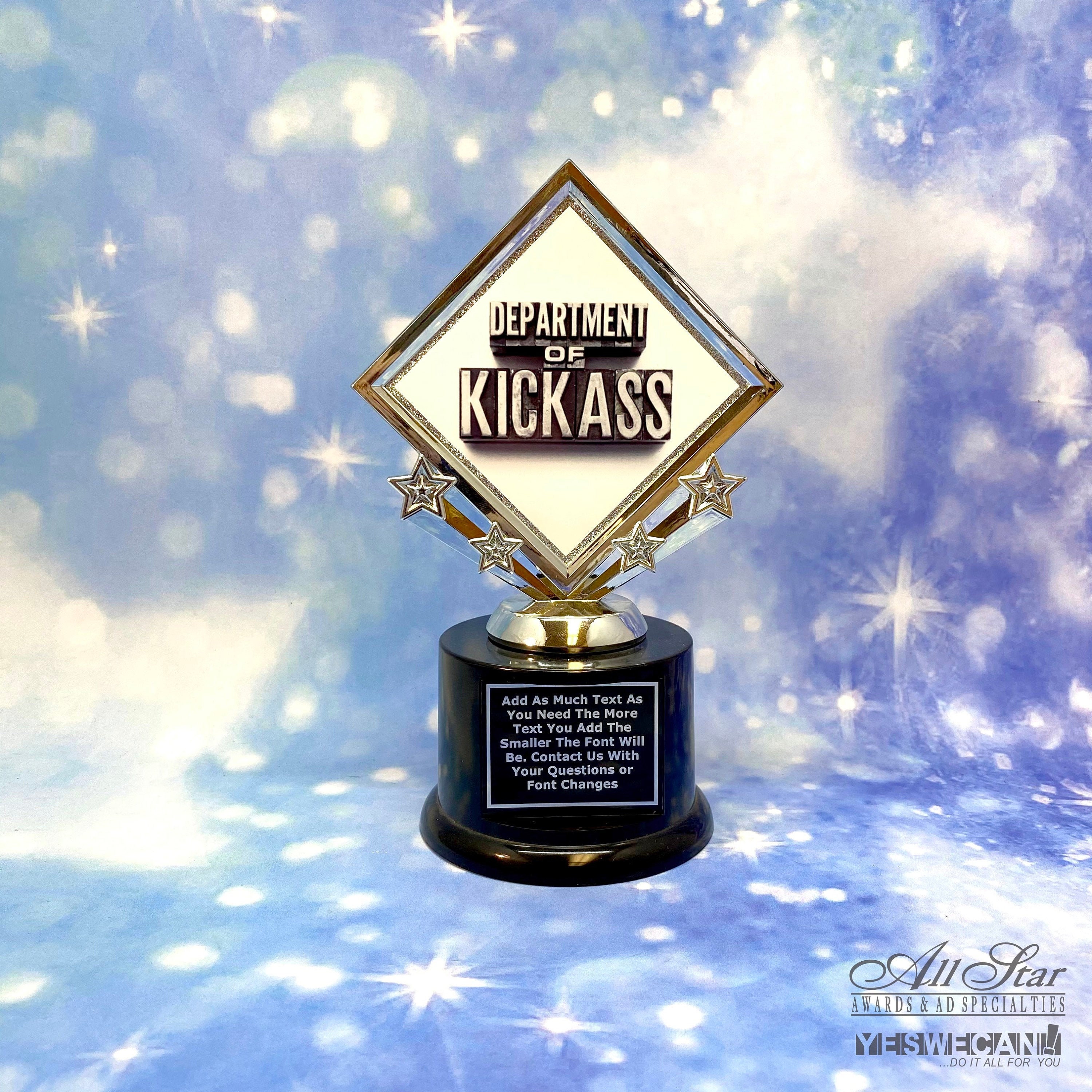 Department Of Kick Ass Trophy Free Engraving Winner Great | Etsy