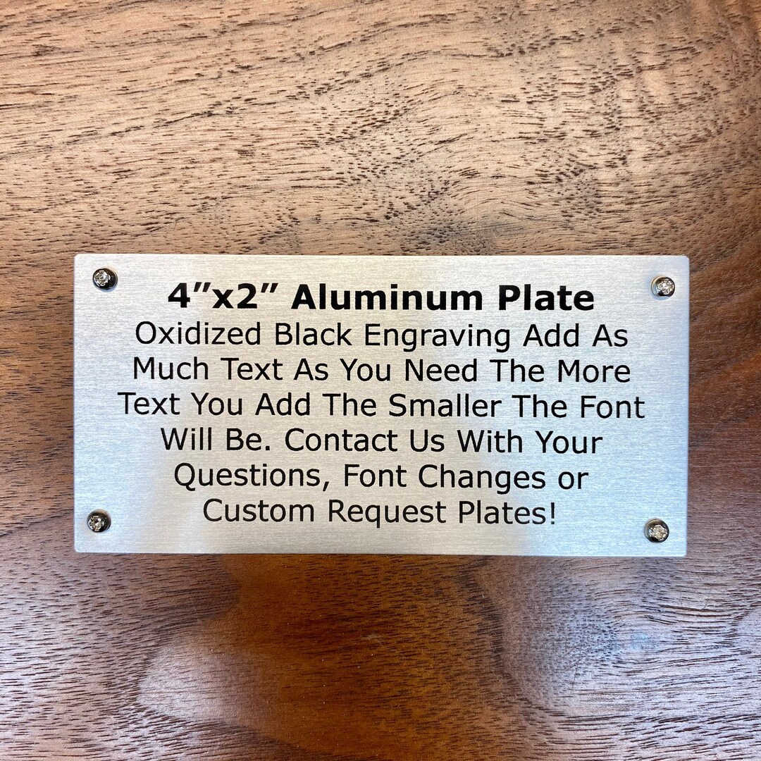 2x4 Aluminum Metal Plate With Screws, Commemorative Plate, Picture ...
