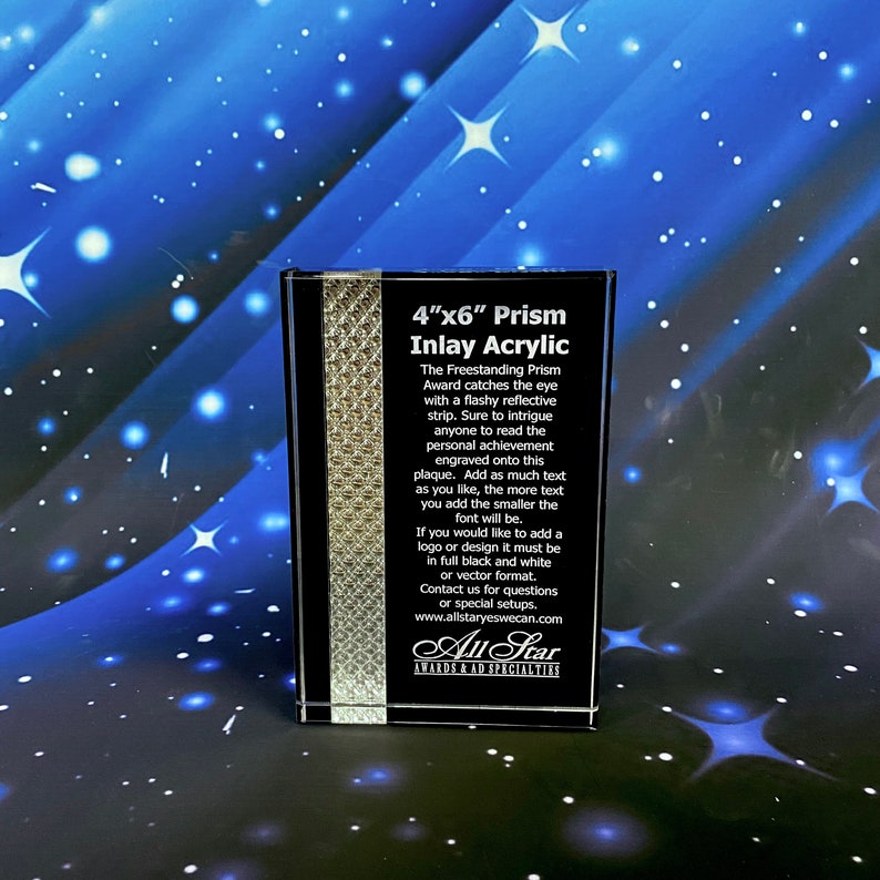 4x6 Inlay Acrylic Award Free Engraving Winner Great - Etsy