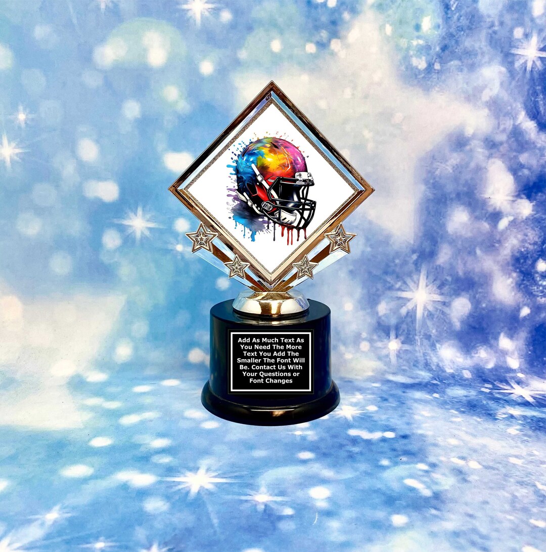 Football Helmet Color Splash Trophy Free Engraving, Best League ...