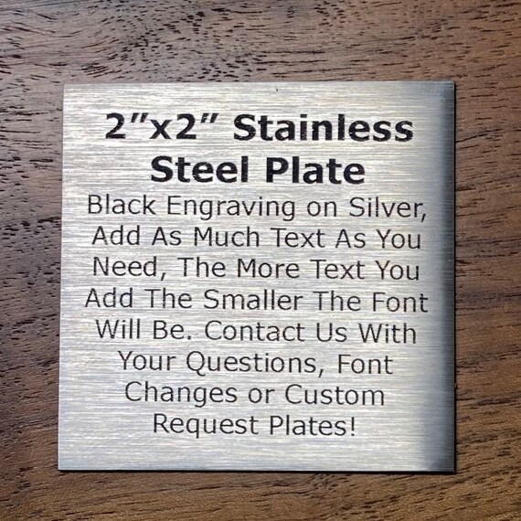 2x2 Stainless Steel Metal Plate With Double Stick - Etsy