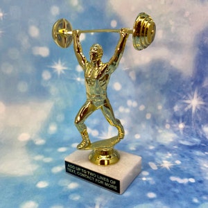 Male Weight Lifting Trophy Free Engraving Workout Strong - Etsy