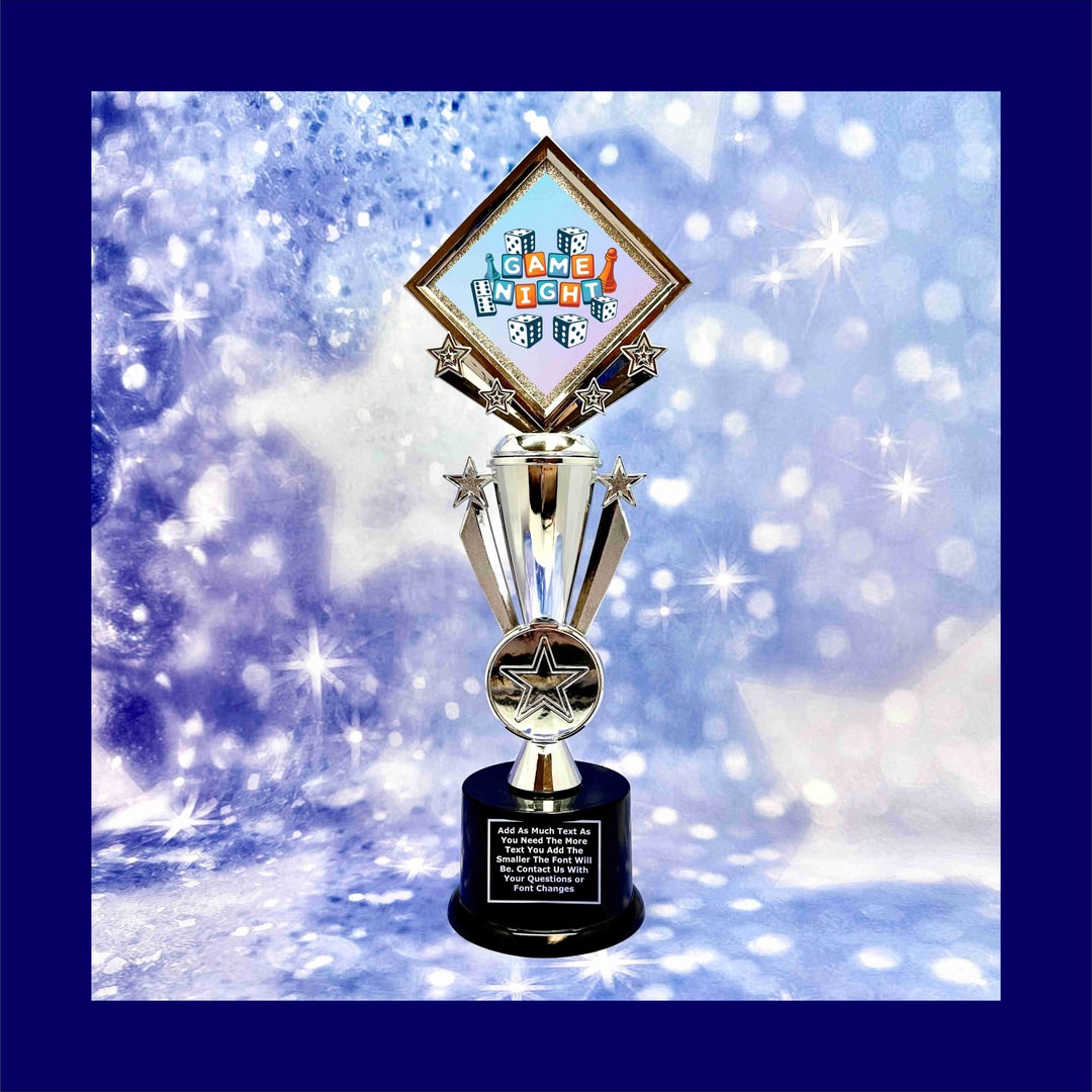 Dice & Pawns Game Night Tall Trophy Free Engraving, Best Party, Gamer ...