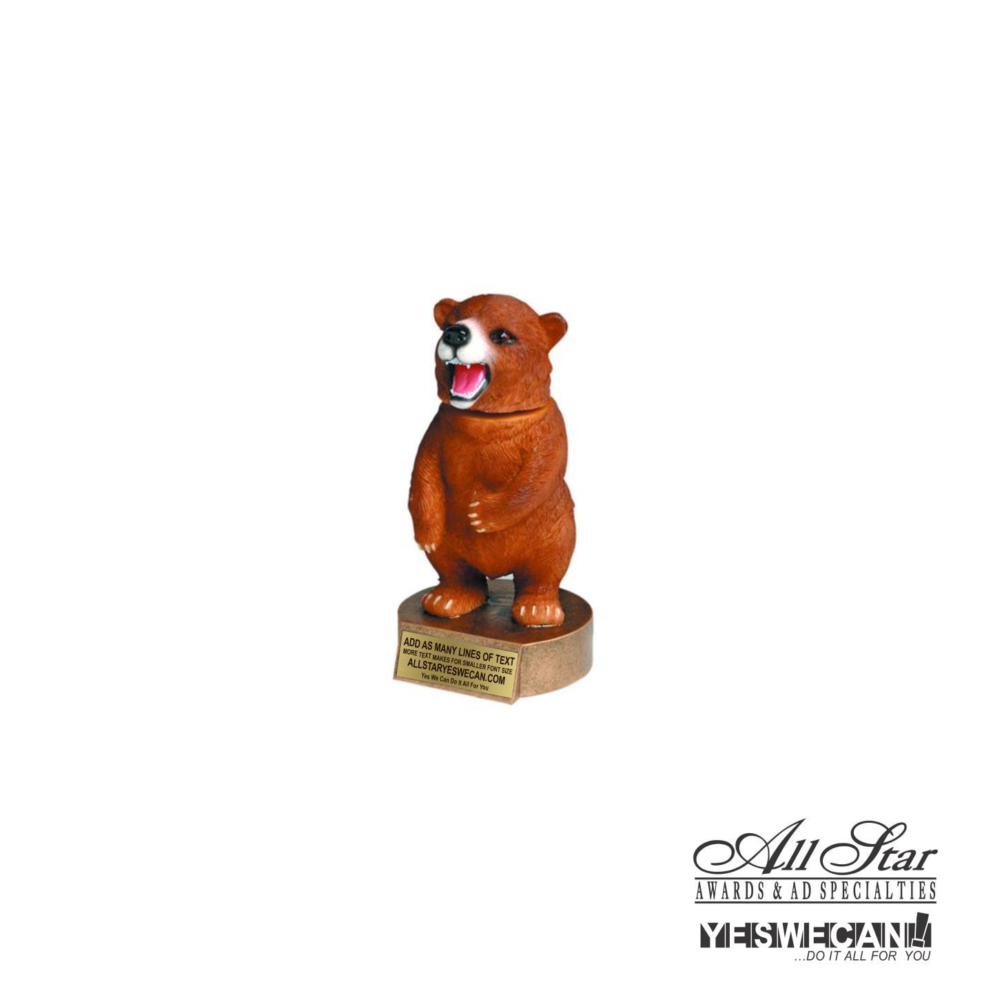 Bear Bobblehead Customized with Any Message Up To 4 Lines of | Etsy