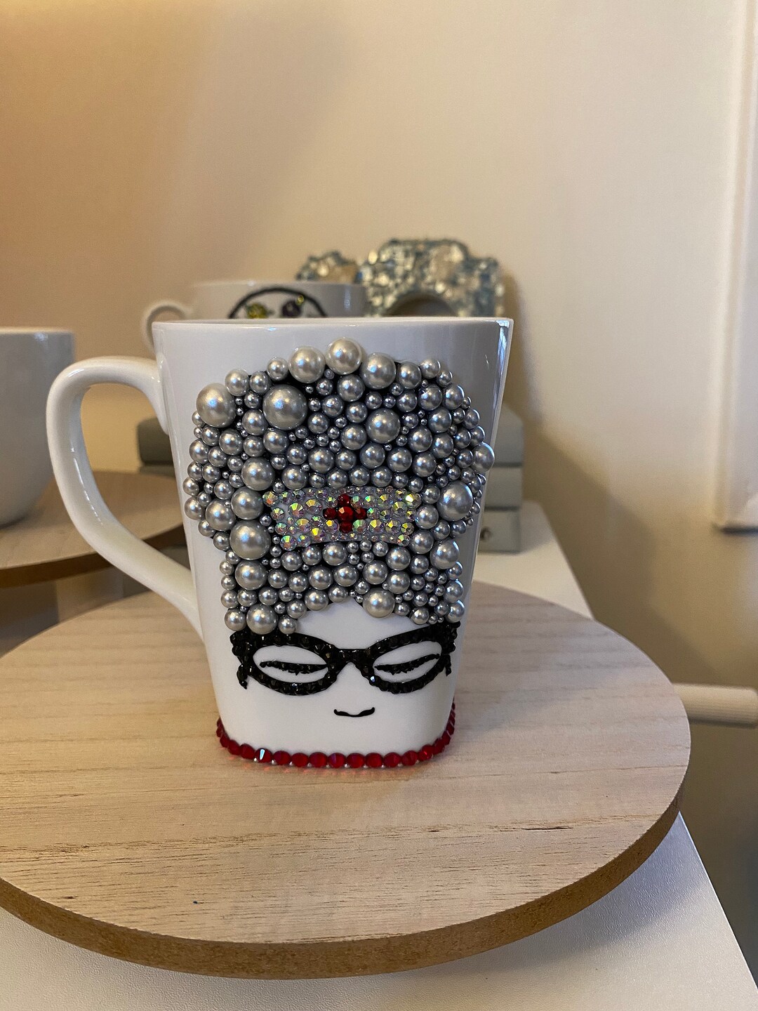 Afro Nurse Mug Rhinestone/pearl Embellished Hot Mug/black Girl Magic - Etsy