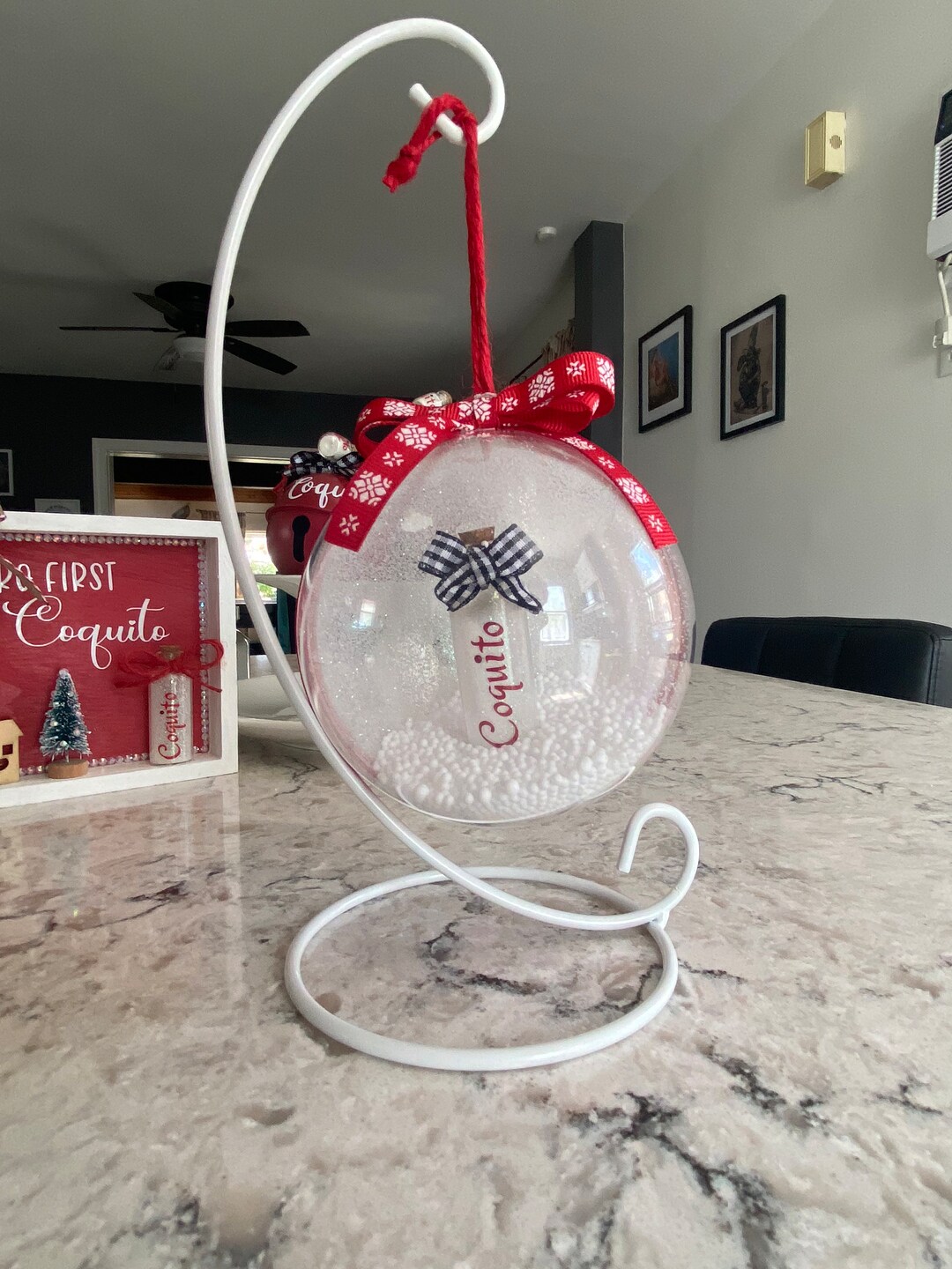 Handcrafted Large Round Clear Plastic Coquito Boricua Christmas ...