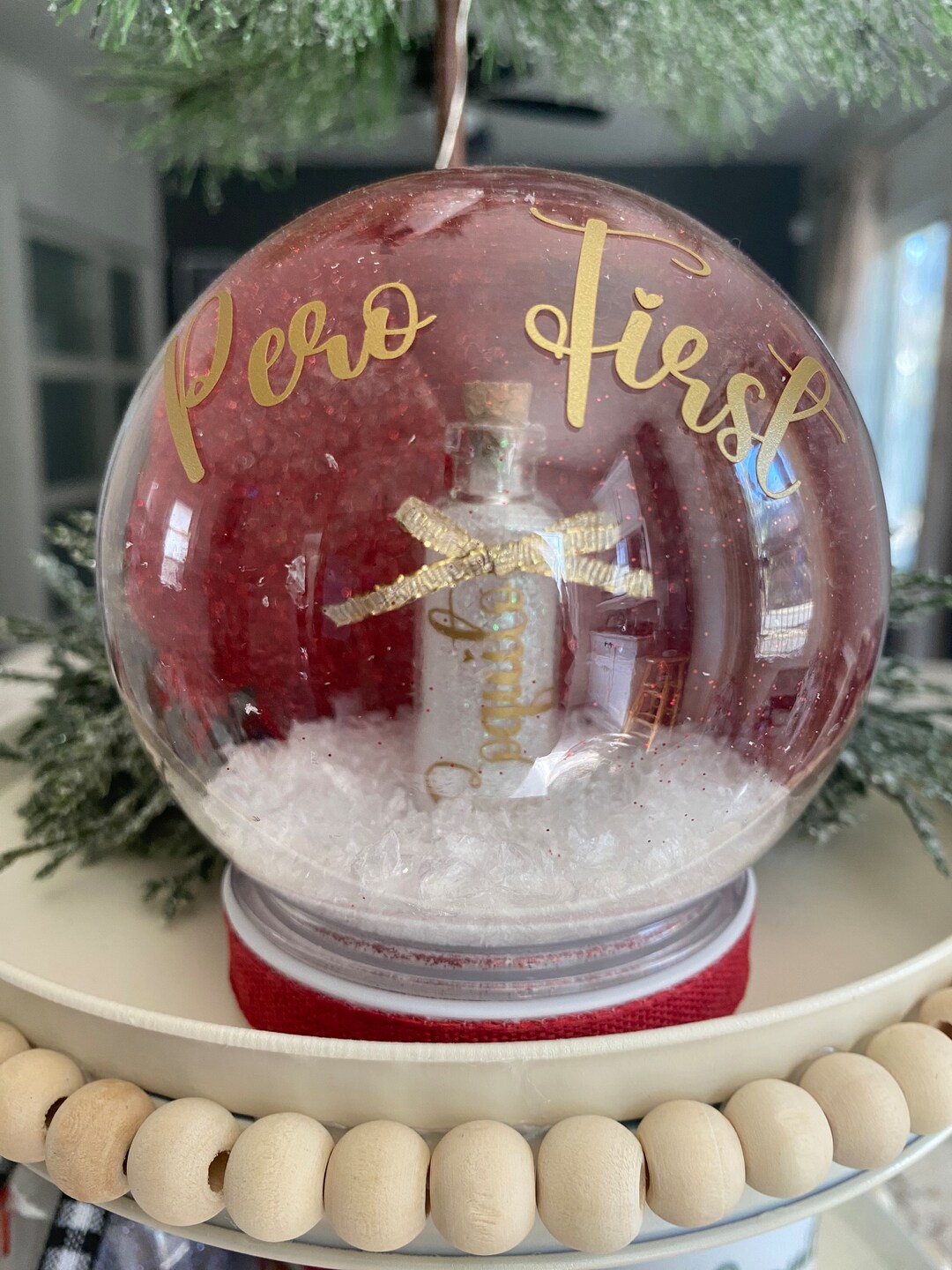 Boricua Farmhouse Coquito Faux Plastic Snowglobe - Handmade Christmas ...
