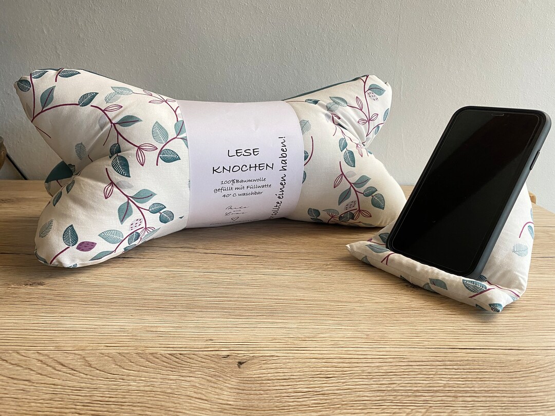 Reading Bone and Cell Phone Bean Bag Set, White With Leaves Purple ...